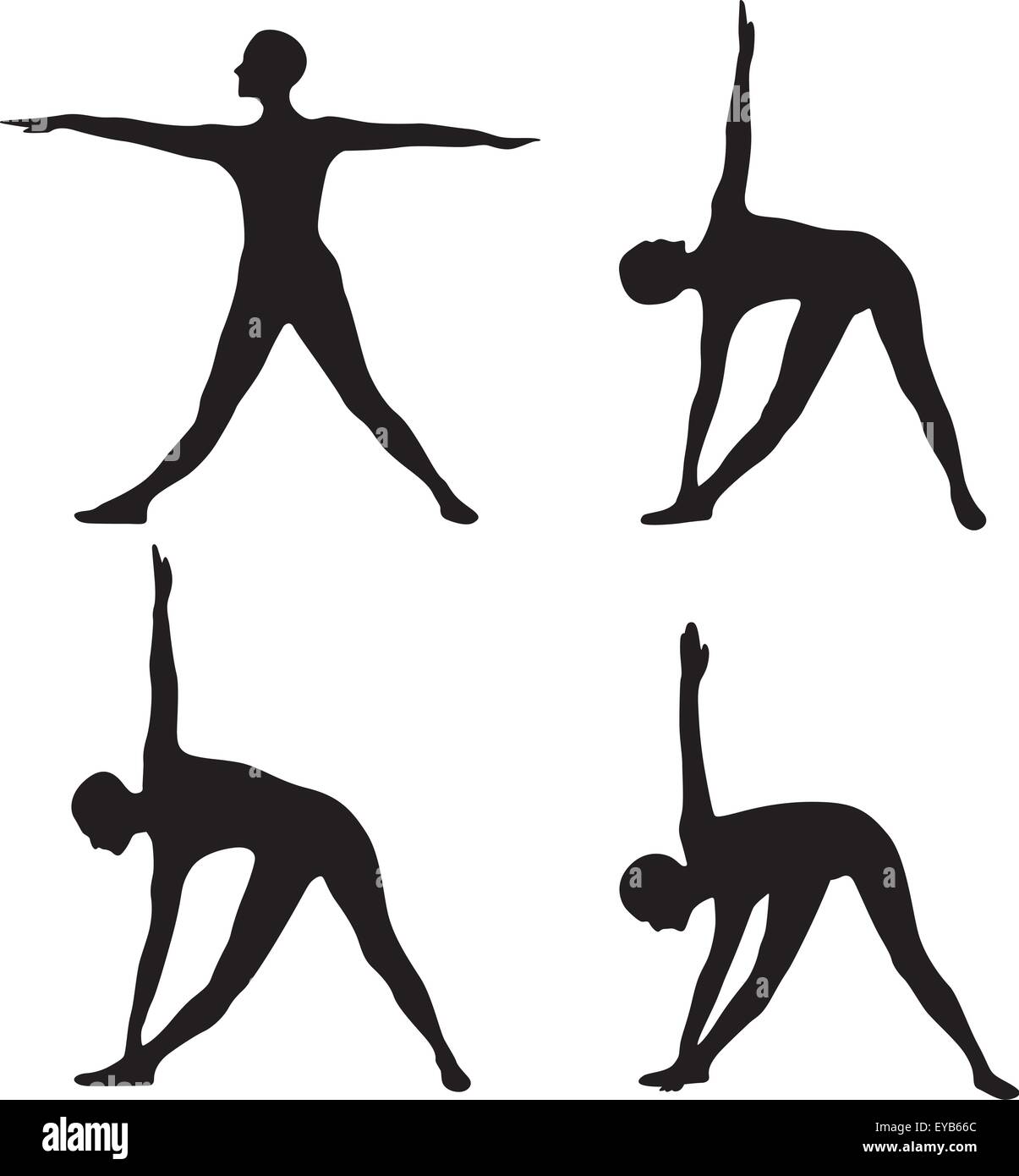 Silhouetted Yoga windmill practice isolated on white Stock Vector Image ...