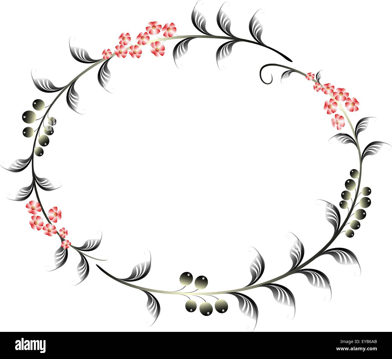 Frame flowers in shape ellipse hi-res stock photography and images - Alamy
