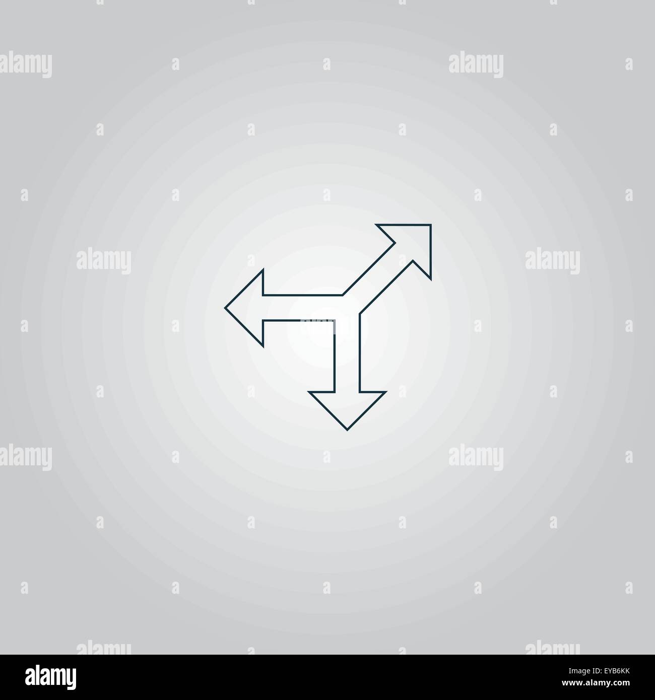 Three-way direction arrow Stock Vector Image & Art - Alamy