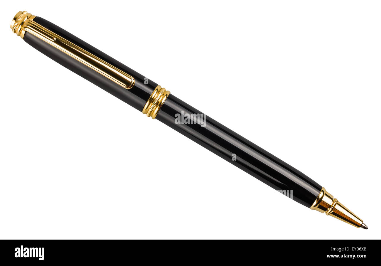 the gold pen isolated on white background Stock Photo - Alamy