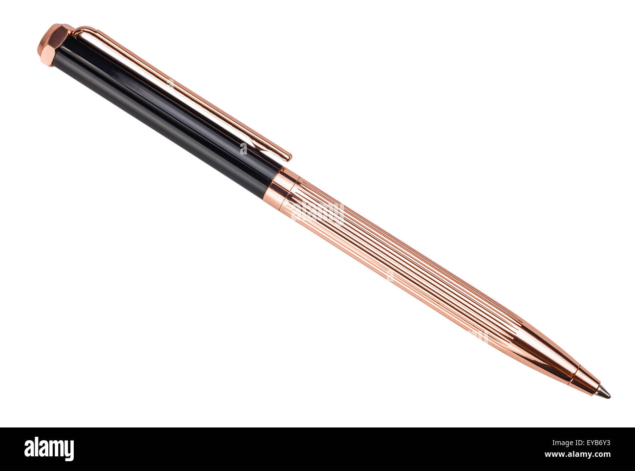 the gold shining pen isolated on white background Stock Photo - Alamy