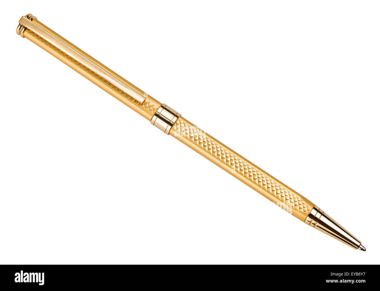 the gold shining pen isolated on white background Stock Photo - Alamy