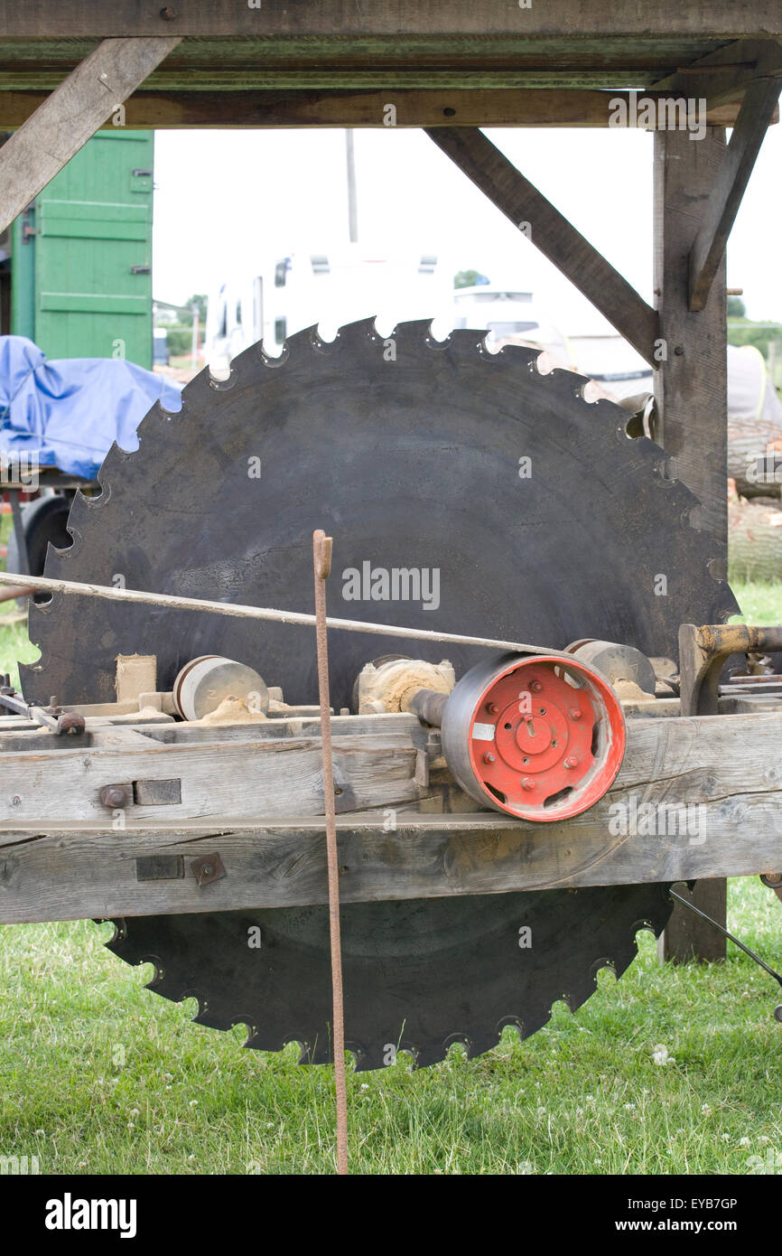 wood Saw mill Blade operated by a traction Engine Stock Photo - Alamy
