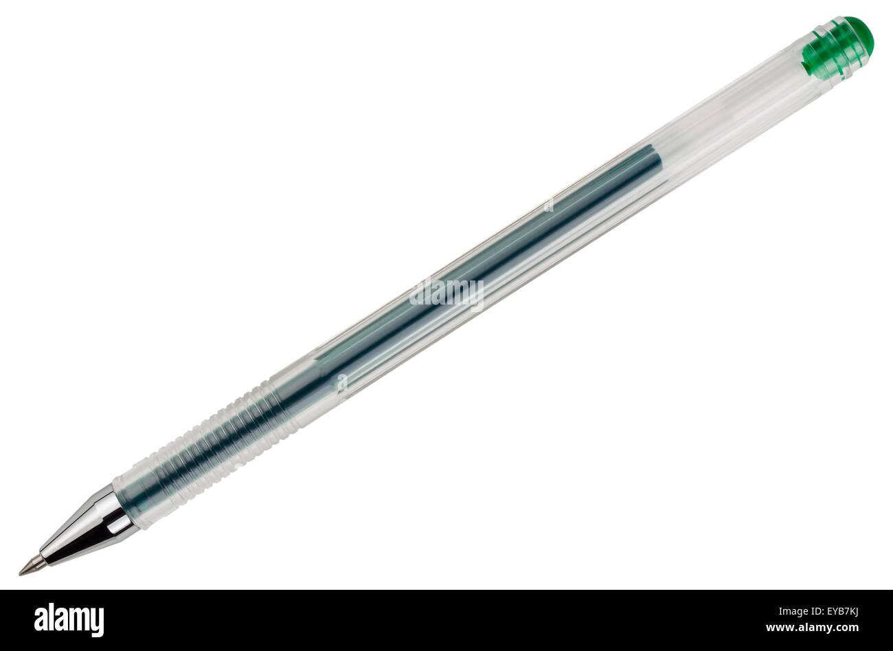 the green ballpoint pen isolated on white background Stock Photo - Alamy