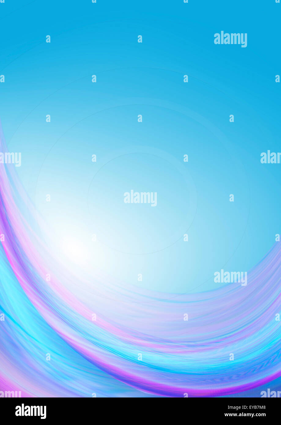 Blue background with blue and pink rounded rays Stock Photo - Alamy