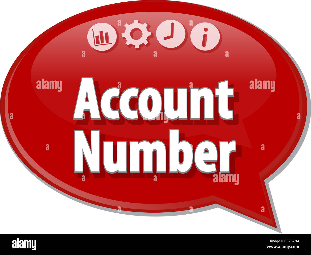 Speech bubble dialog illustration of business term saying Account ...