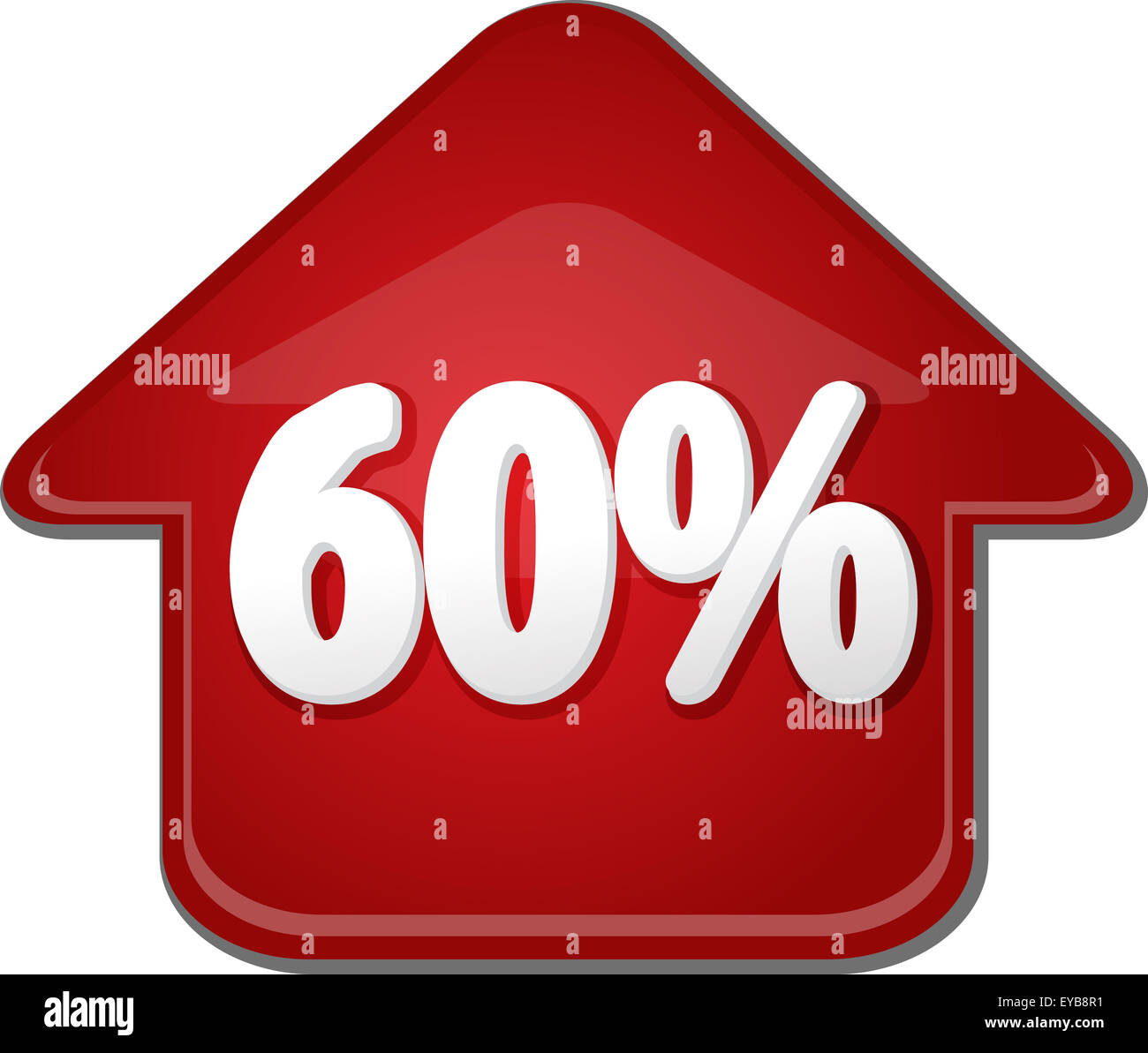 Upwards success glossy red arrow percent pointing up sixty 60 Stock ...