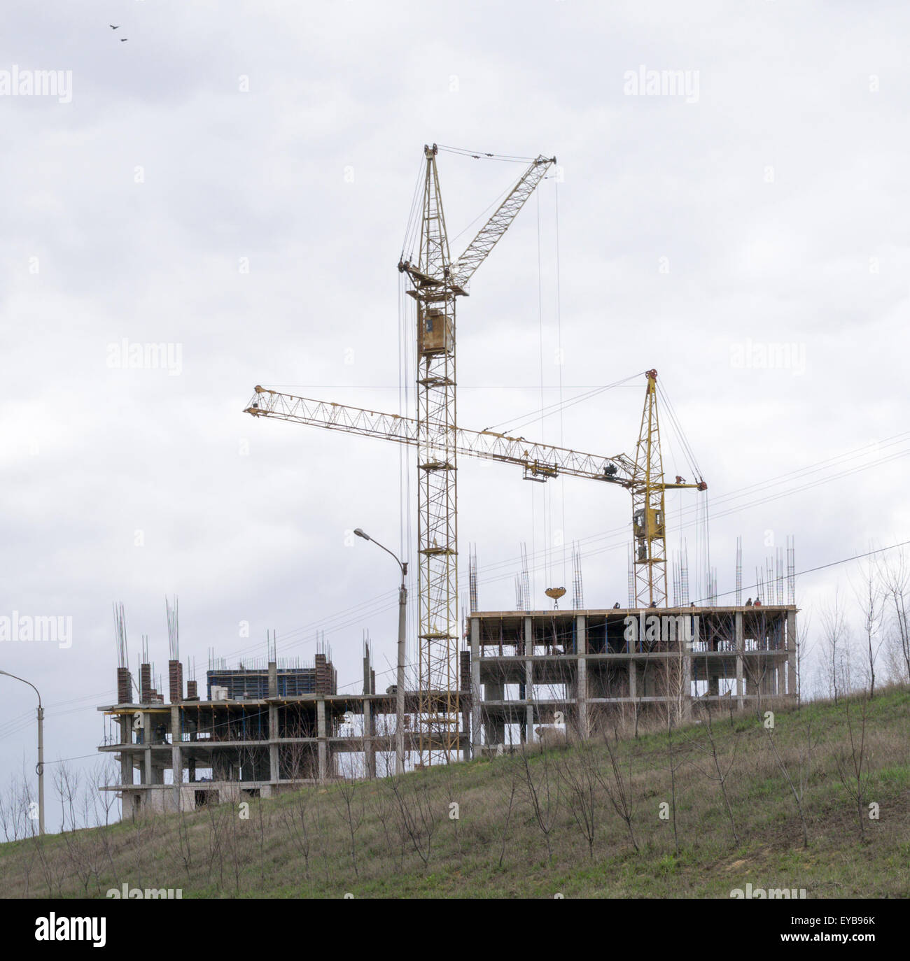 New construction tower cranes hi-res stock photography and images - Alamy