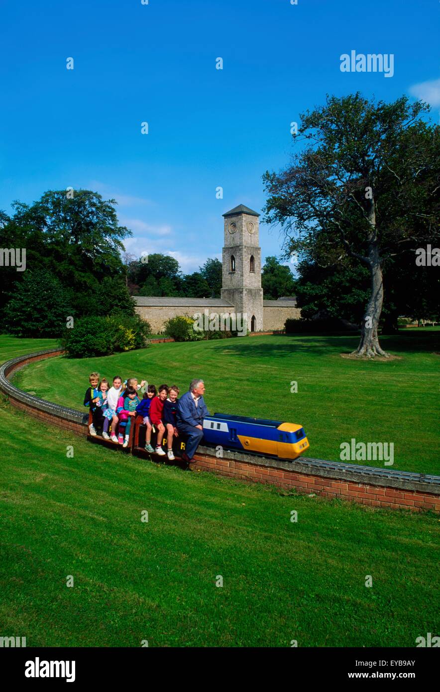 Children riding a model train hi-res stock photography and images - Alamy