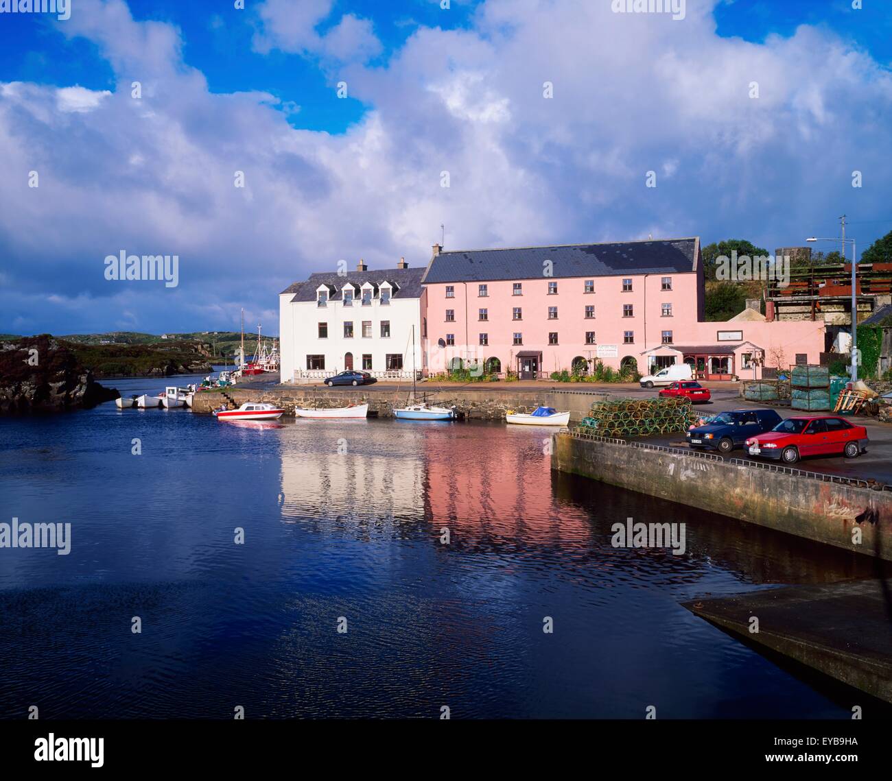 Bunbeg Harbour, Bunbeg, Co Donegal, Ireland; Town Harbour Stock Photo ...