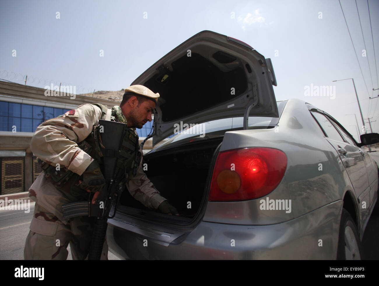 Kabul, Afghanistan. 26th July, 2015. An Afghan national army soldier ...