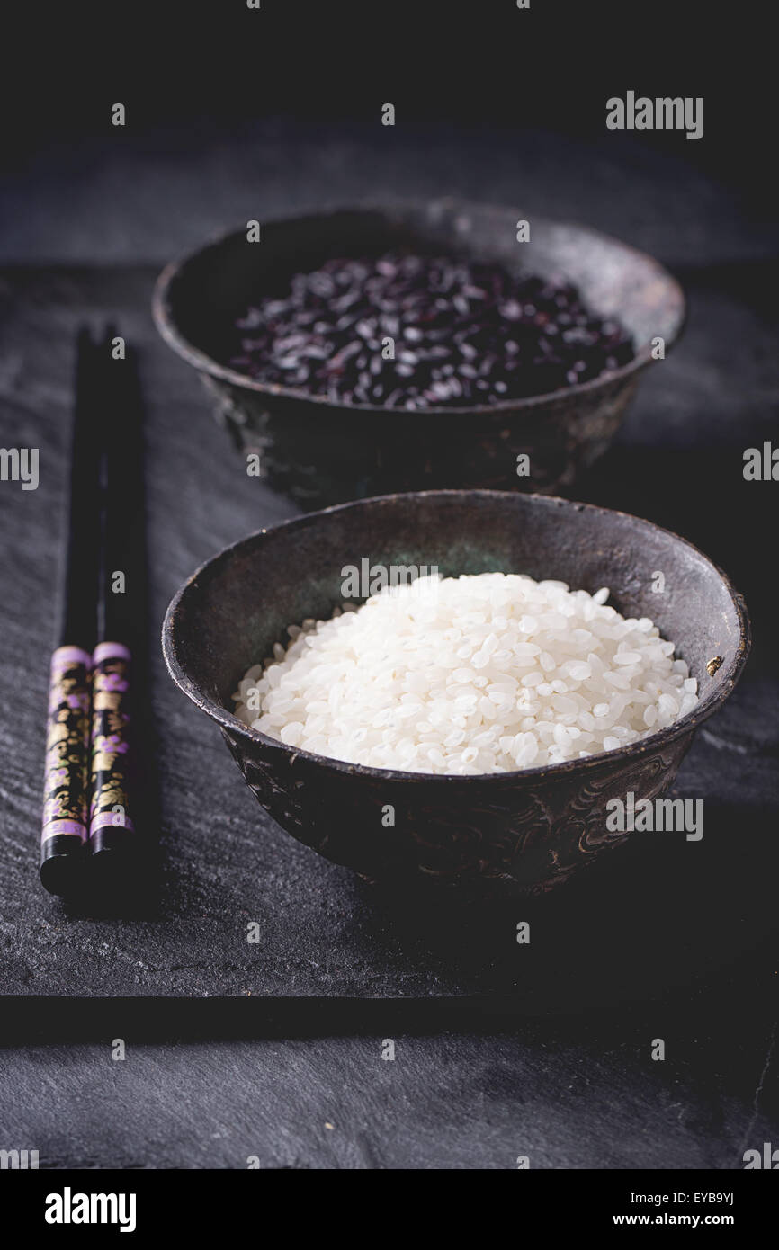 Black and white rice Stock Photo - Alamy