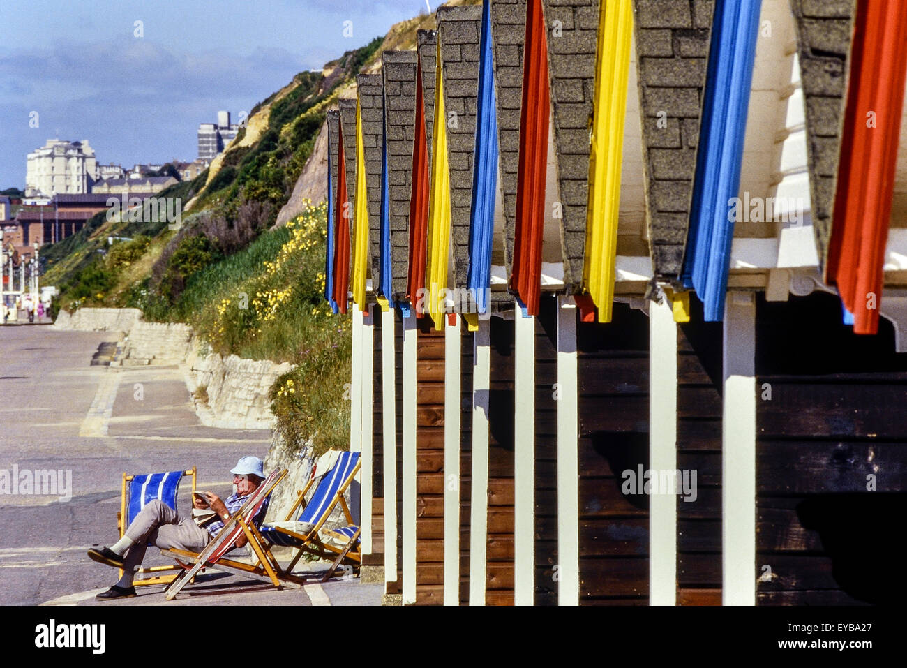 Beach huts along Bournemouth promenade. Dorset. England. UK Stock Photo ...