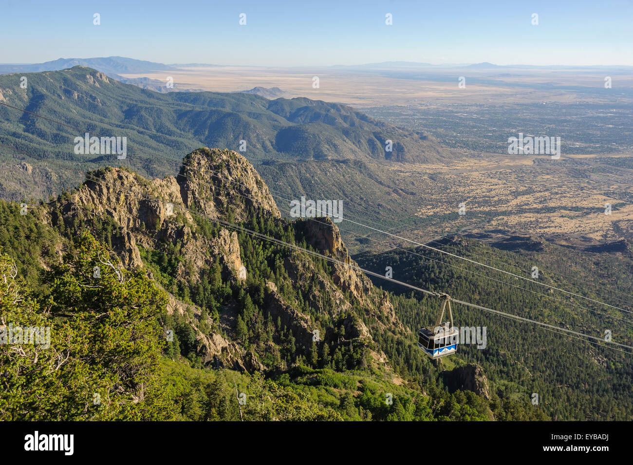 Sandia Aerial Peak Tram with views of the Rio Grande valley ...