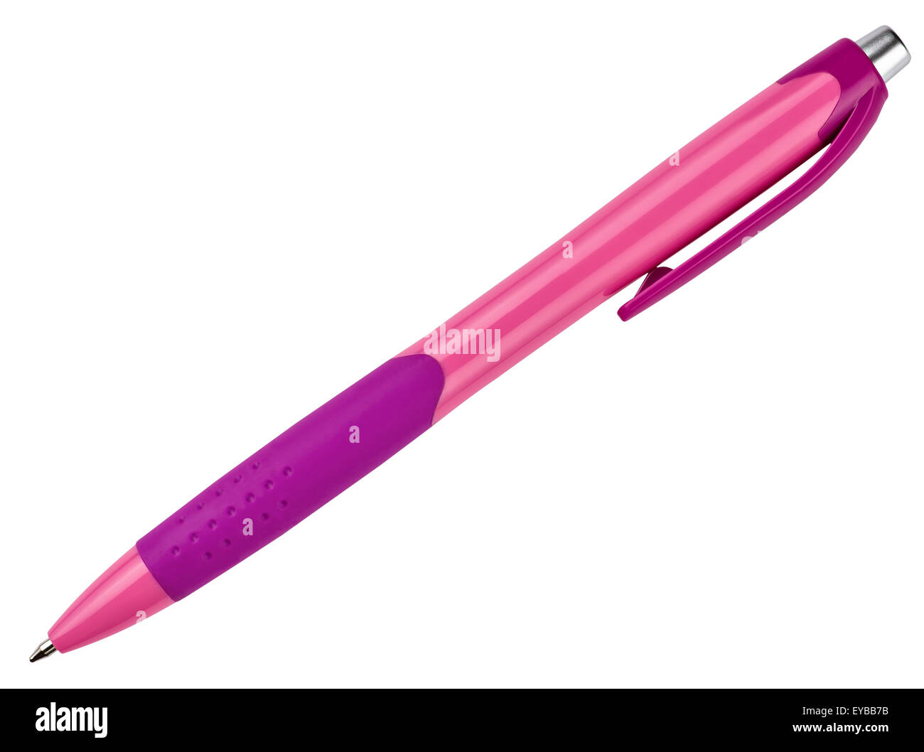 the pink ballpoint pen isolated on white background Stock Photo - Alamy