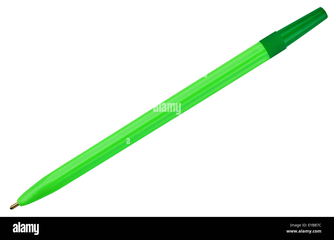 the green ballpoint pen isolated on white background Stock Photo - Alamy
