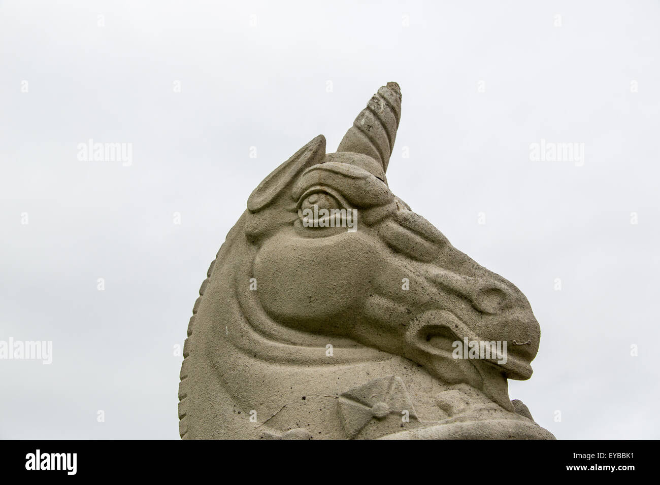 Kew Gardens London Queen's Beast - the unicorn of Scotland Stock Photo ...