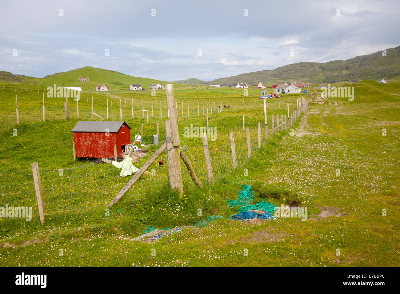 Chicken coop village of Vatersay, Barra, Outer Hebrides, Scotland, UK ...