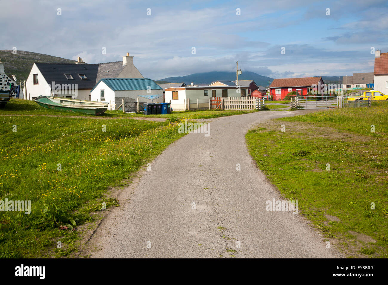 Houses in the crofting settlement village of Bhatarsaigh, Vatersay ...