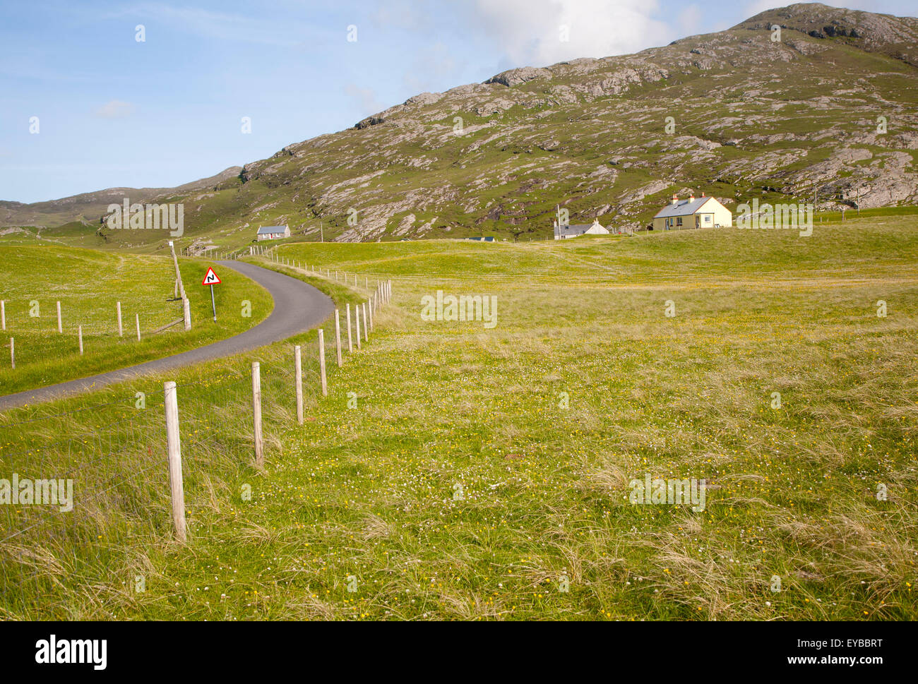 Small croft houses in rocky setting, at Allathasdal, Barra, Outer ...