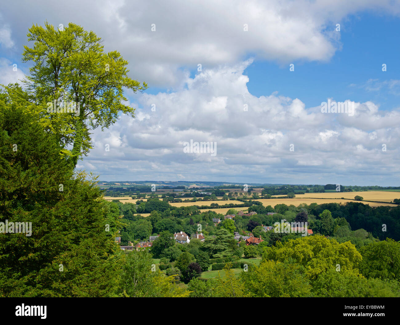 The village of Selborne from top of zigzag path, Hampshire, England UK ...