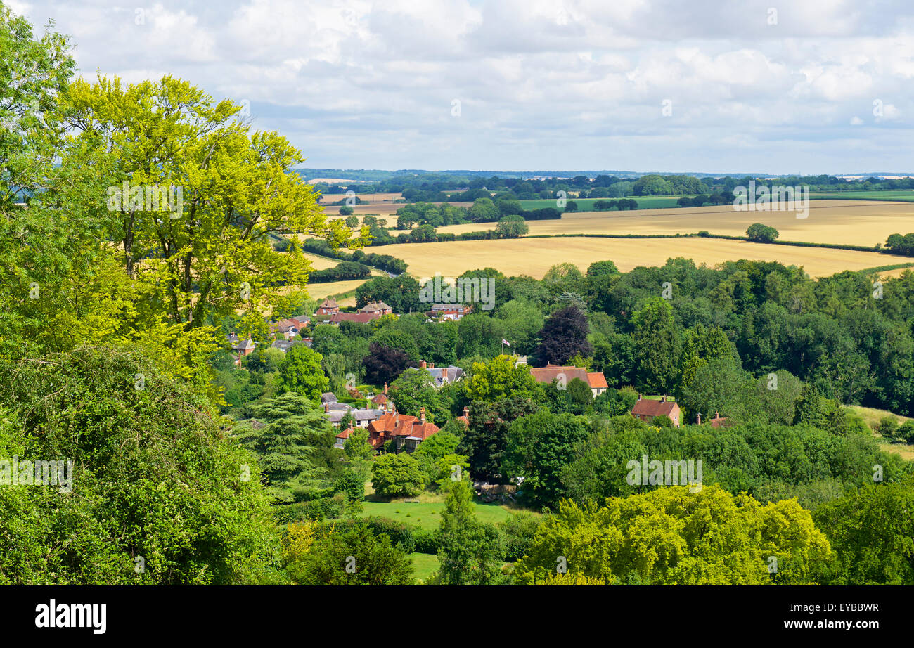 The village of Selborne from top of zigzag path, Hampshire, England UK ...