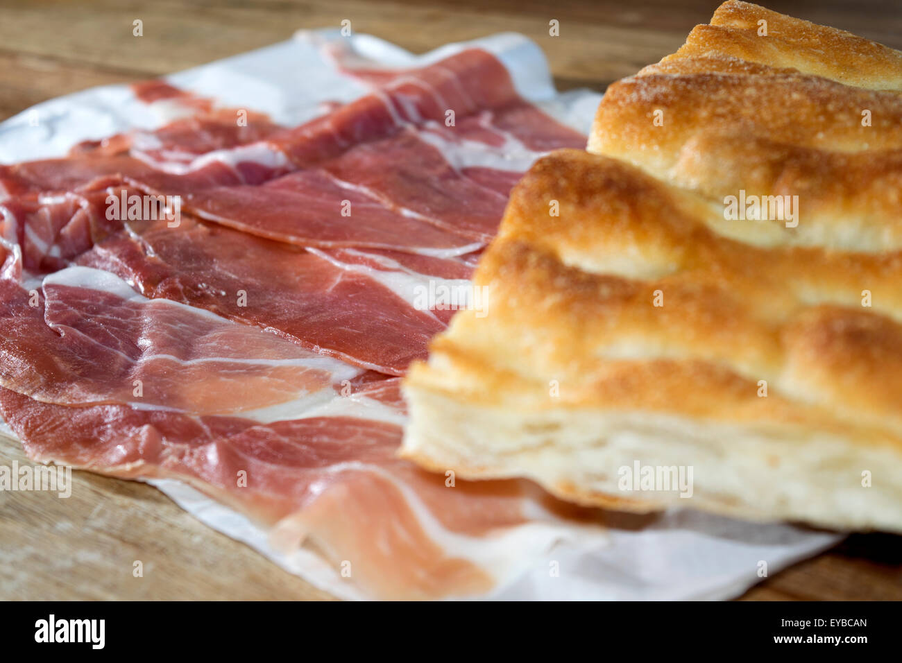 white pizza to fill with raw ham typical speciality of Rome in Italy ...