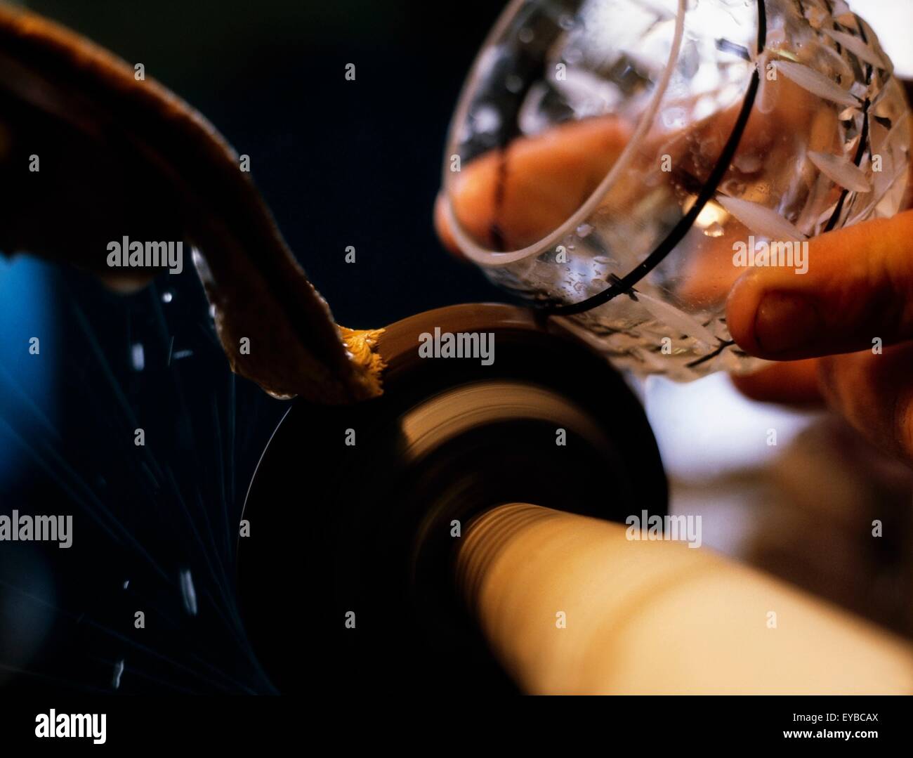 Traditional Crafts, Crystal Glass Cutting Stock Photo - Alamy