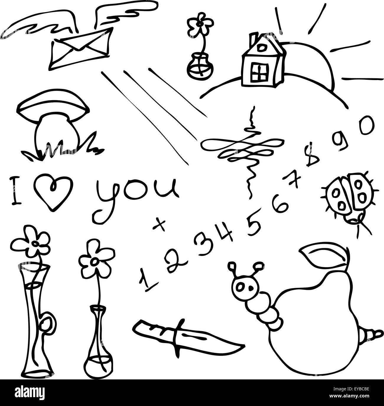 Letter drawn in different Black and White Stock Photos & Images - Alamy