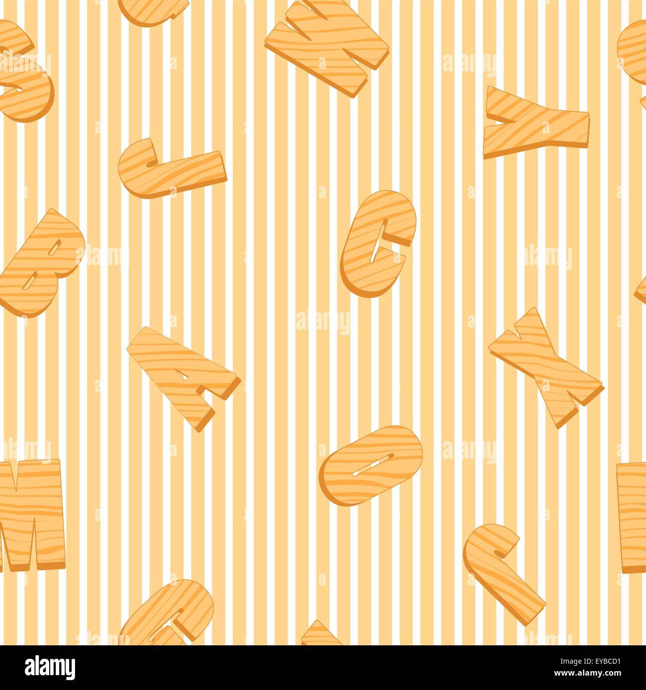 Seamless striped background with repetitive wooden letters Stock Vector ...