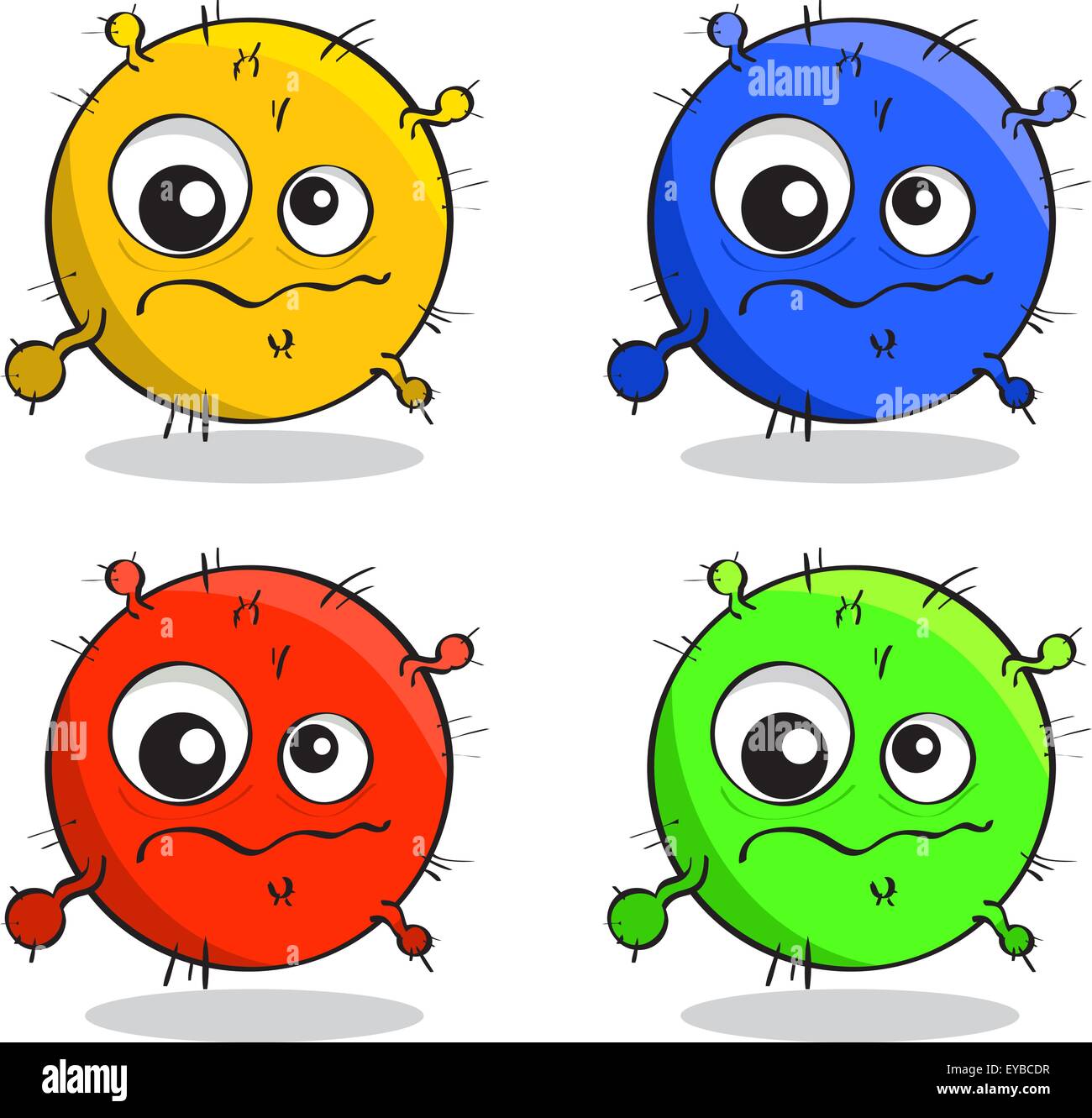 vector set of cartoon germs in different colors Stock Vector Image ...