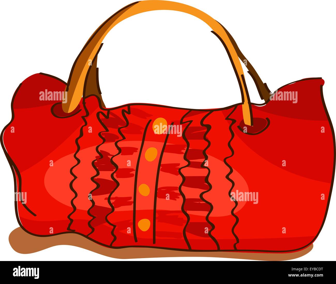 Vector cartoon bag in red on a white background Stock Vector Image ...