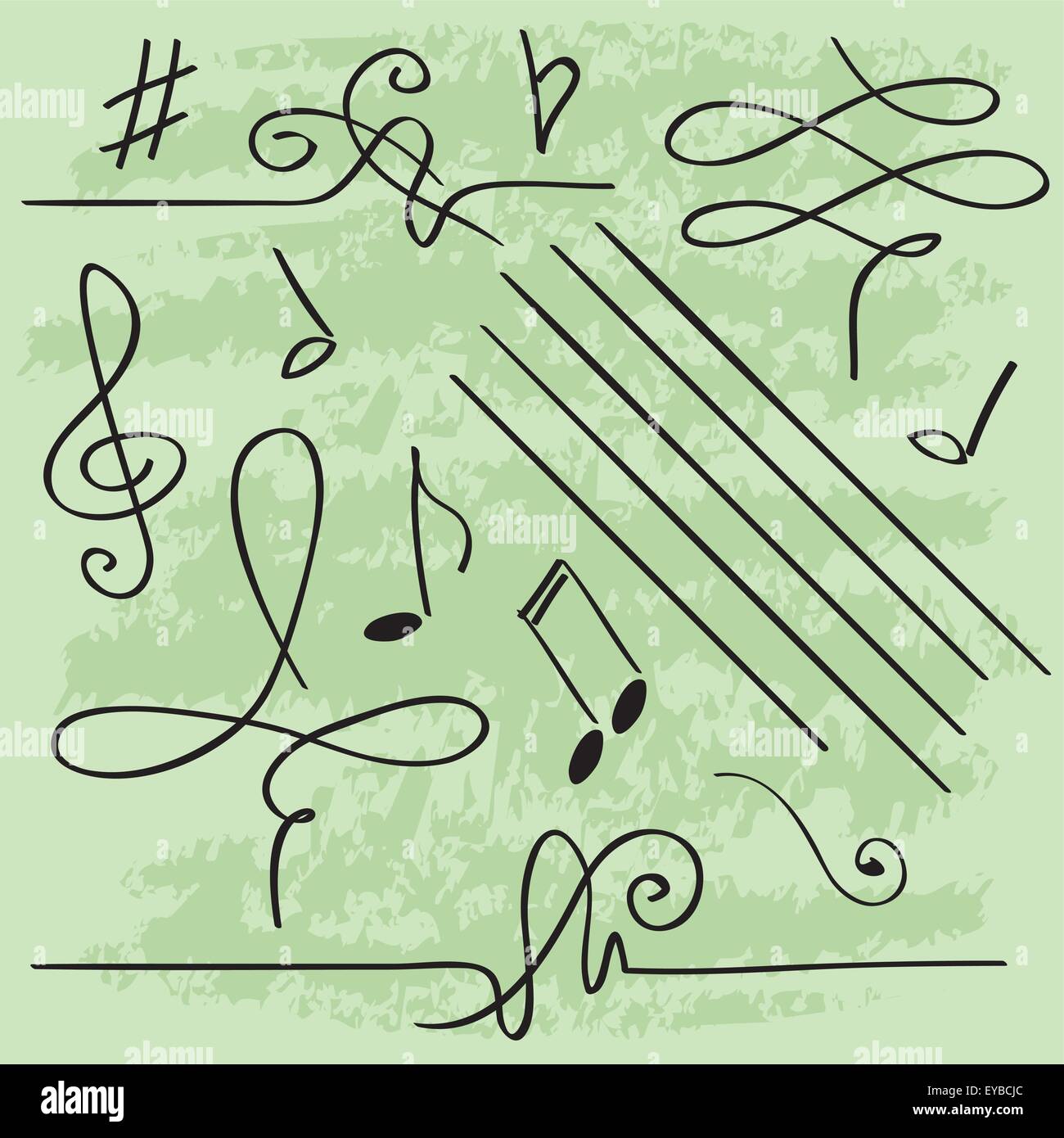 vector elements for musical design. imitation sketch Stock Vector Image ...