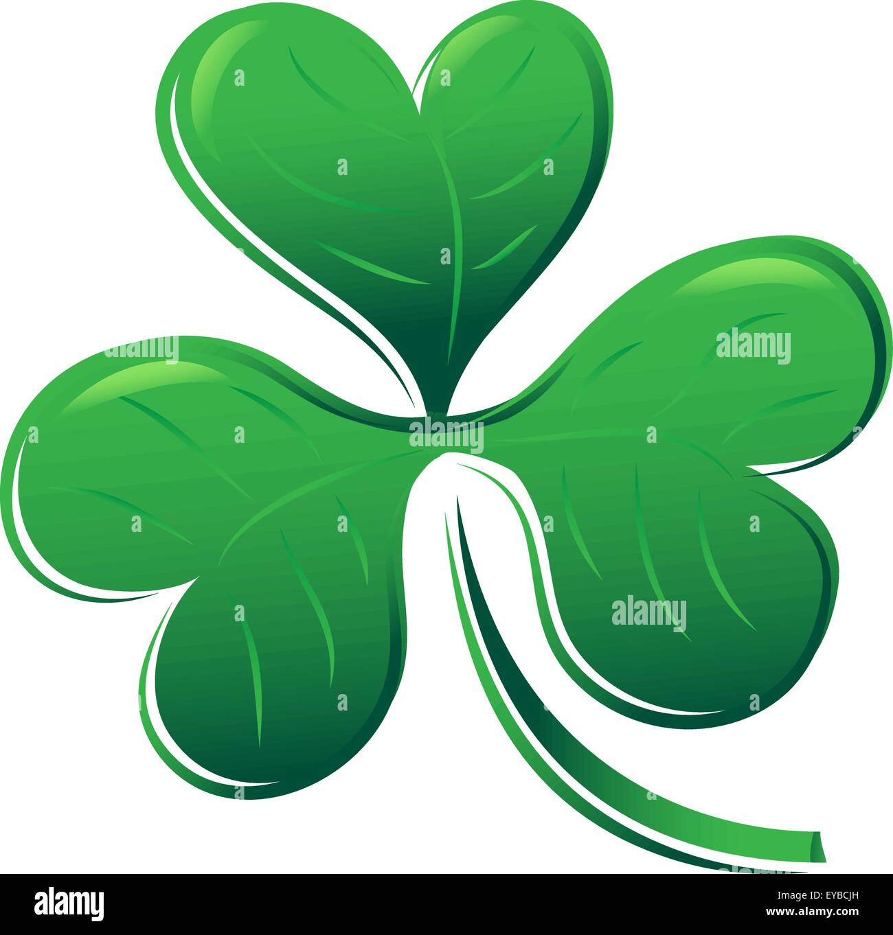 Green leaf clover. Cartoon illustration. vector Stock Vector Image ...