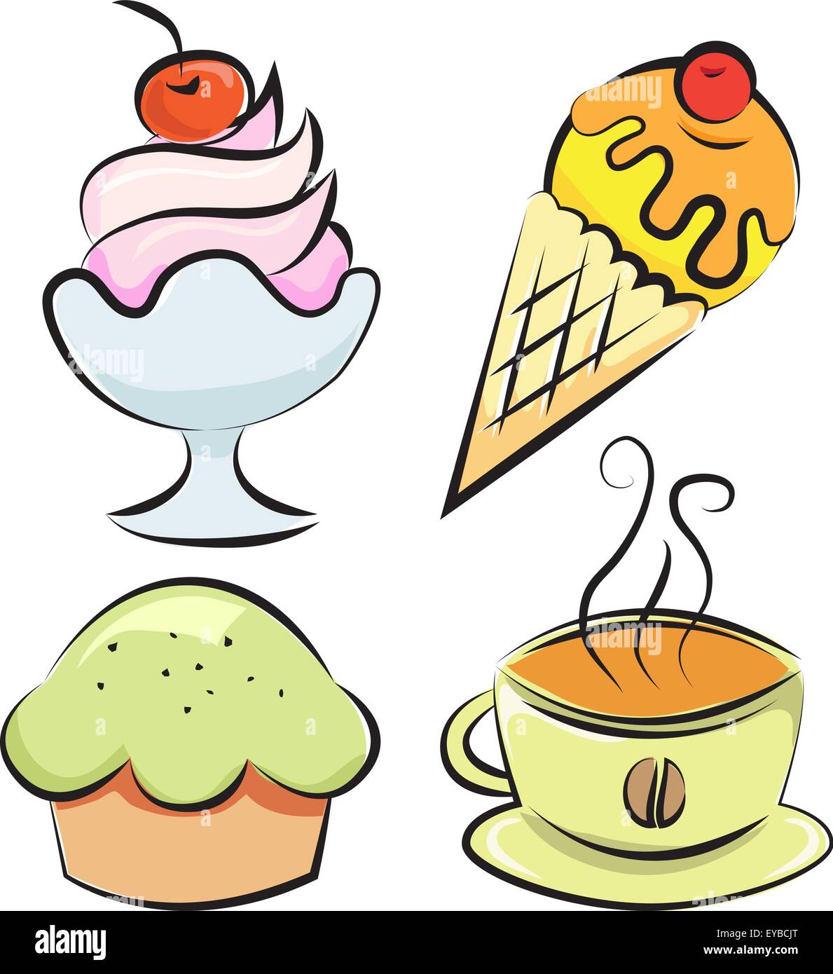 Caramel waffle and coffee Cut Out Stock Images & Pictures - Alamy