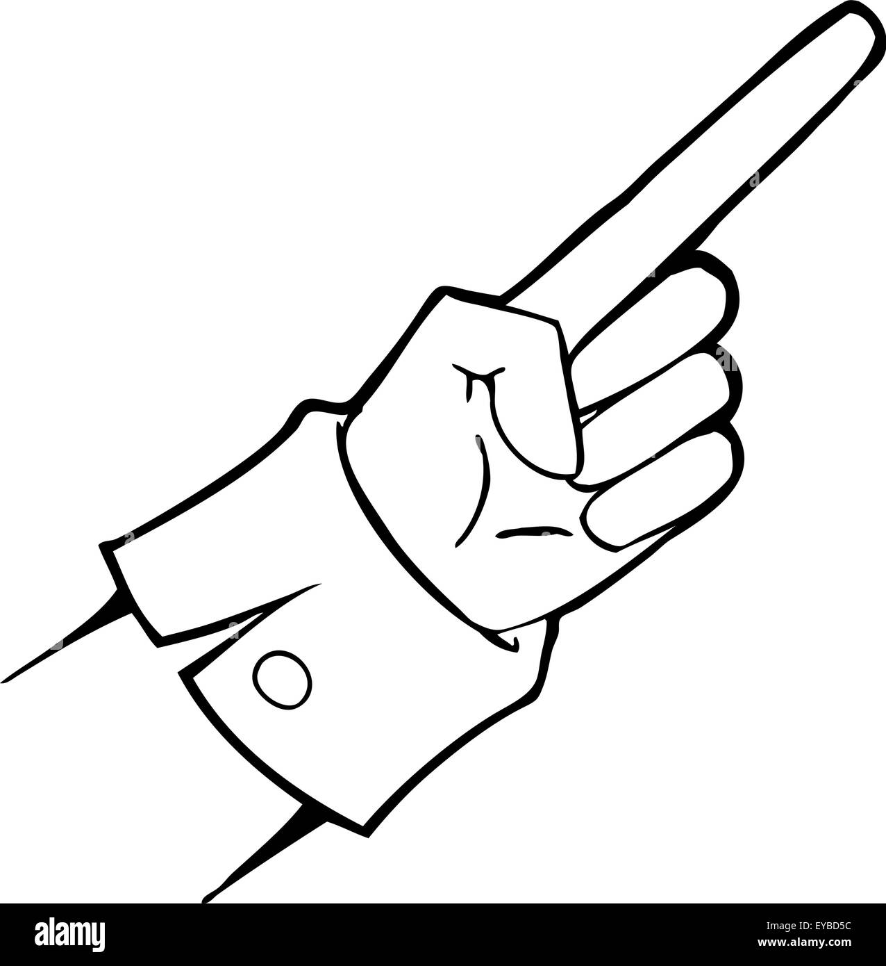 Black White Drawing Hand Pointing High Resolution Stock Photography and ...