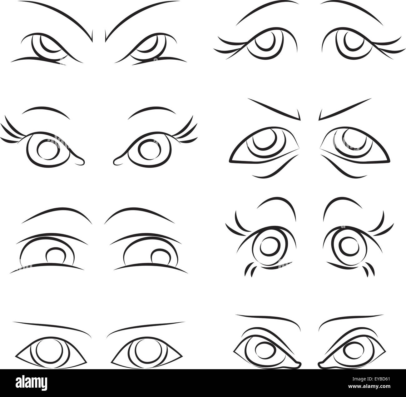 emotions. Set of several pairs of eyes. vector Stock Vector Image & Art ...