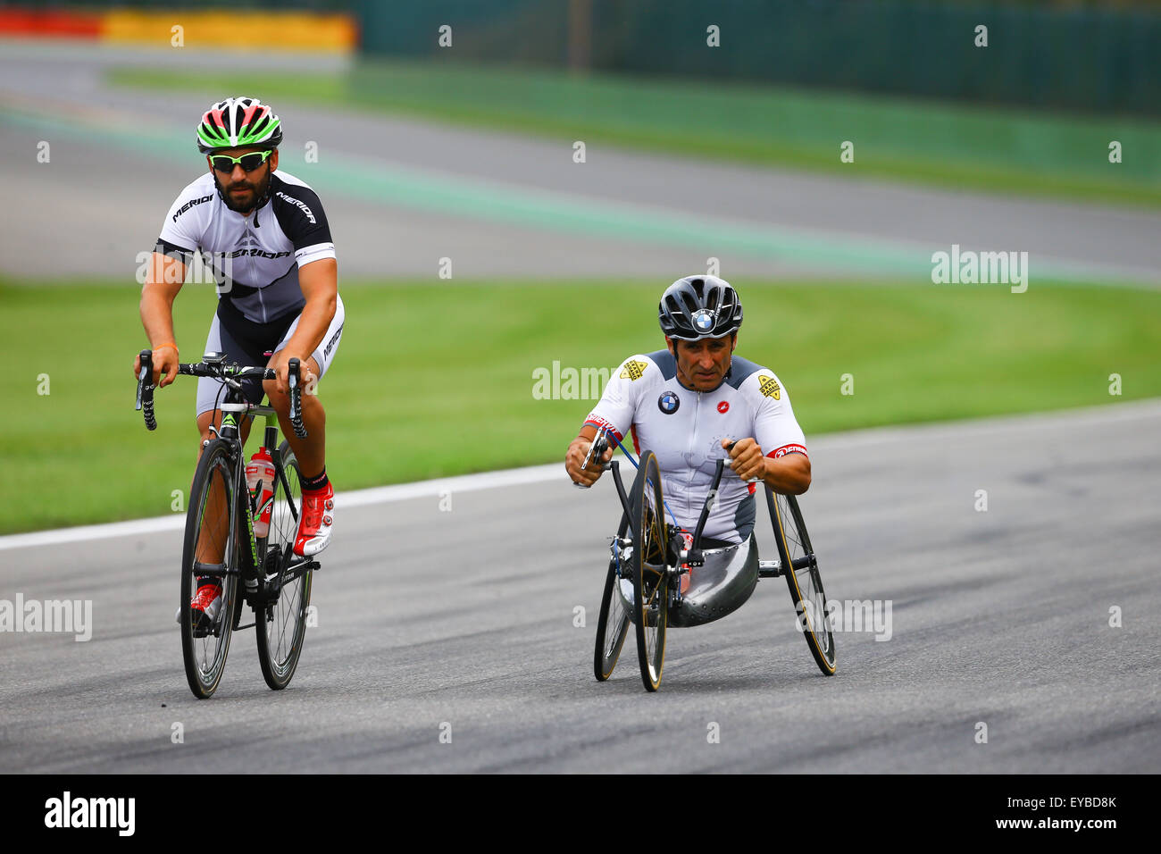 Spa Francorchamps, France. 24th July, 2015. A specially adapted hand ...