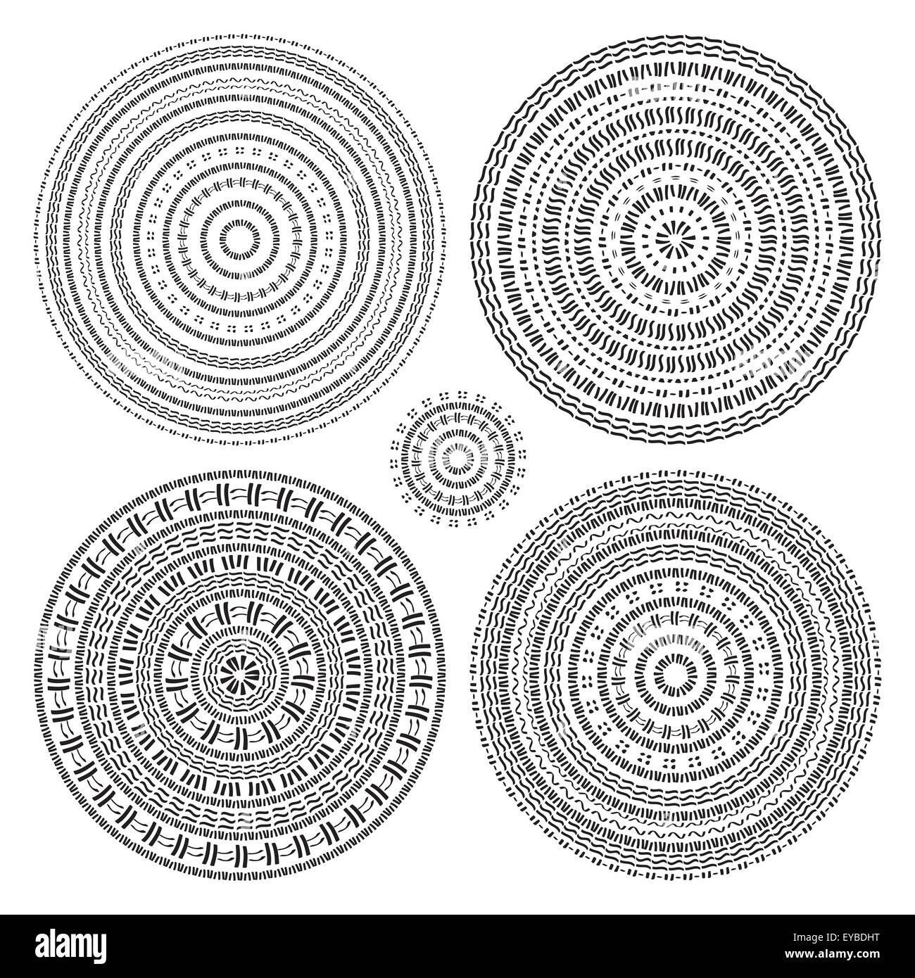 Hand drawn Circular pattern. Mandala set Stock Vector Image & Art - Alamy