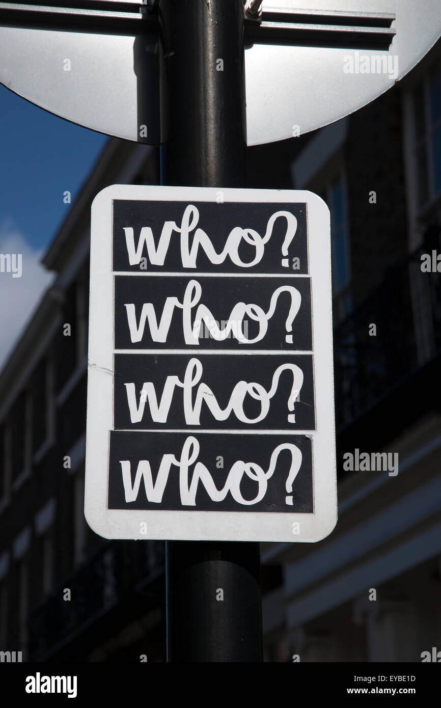 Who Sign in streets of Liverpool, England, UK Stock Photo - Alamy