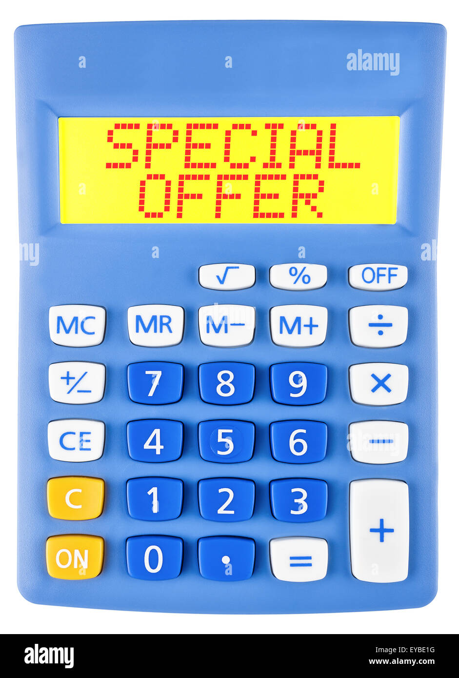 Calculator with SPECIAL OFFER on display isolated on white background ...