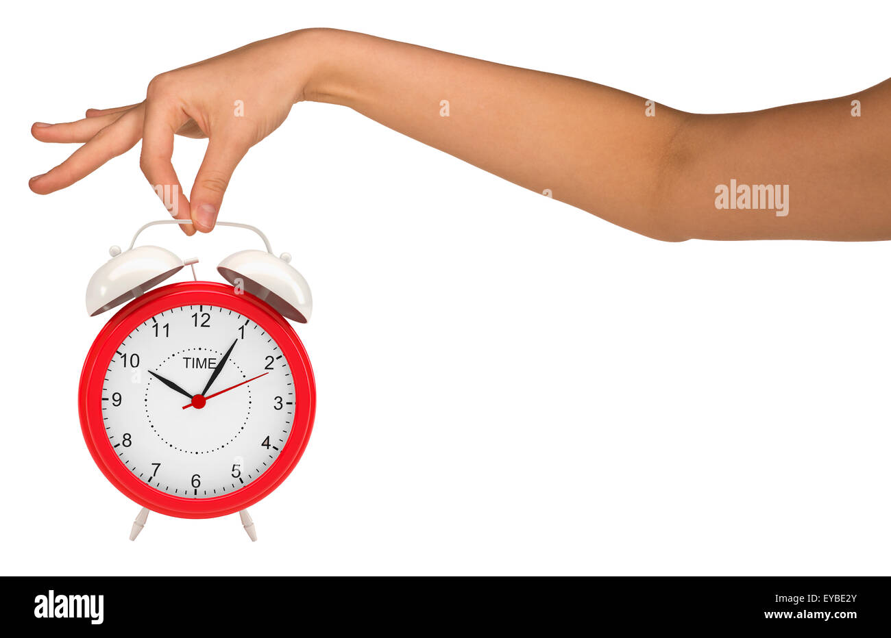 Hand holding alarm clock Stock Photo - Alamy