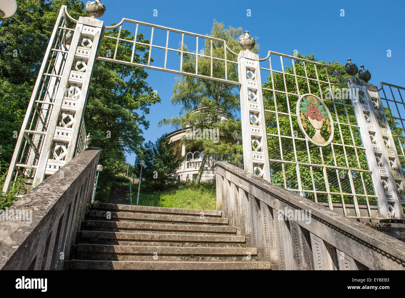 Historic tea house in the Weissenburgpark in the city of Stuttgart in ...