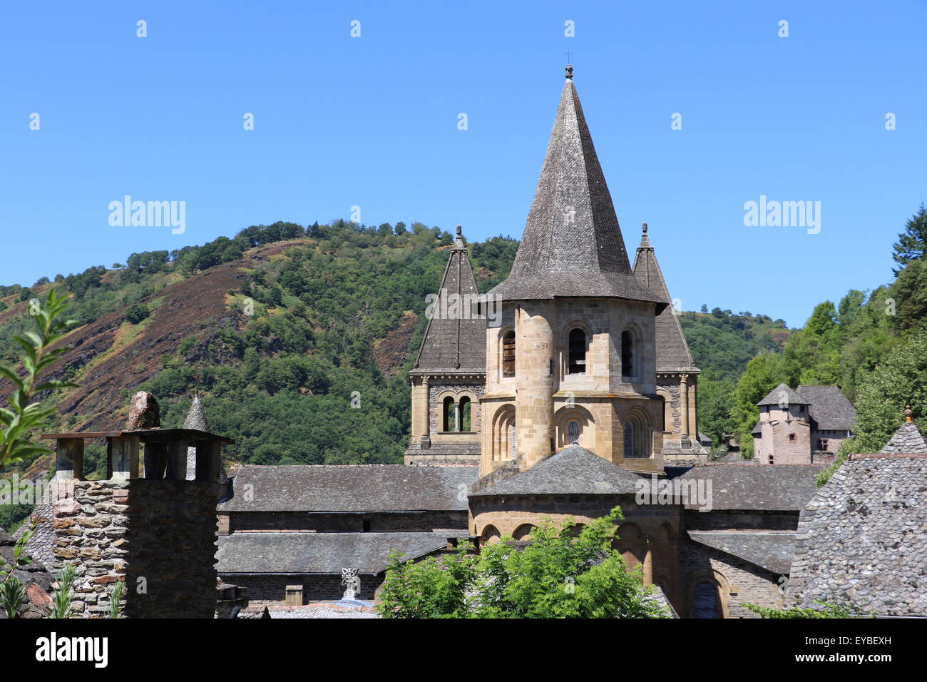 The church of Conques, France Stock Photo - Alamy
