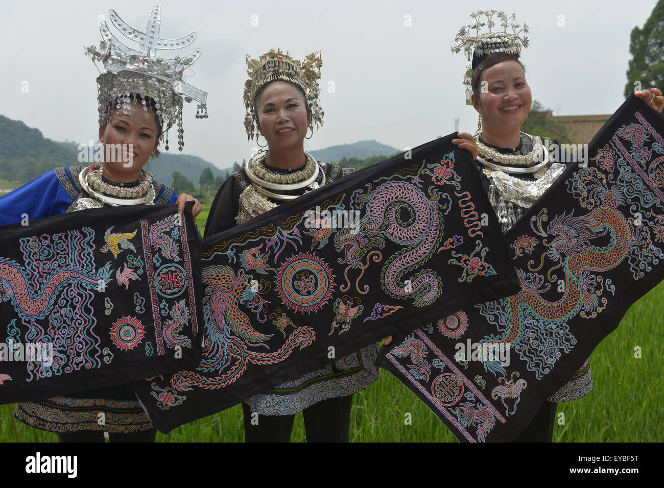 Qiannan, China's Guizhou province. 26th July, 2015. Women of Shui ...