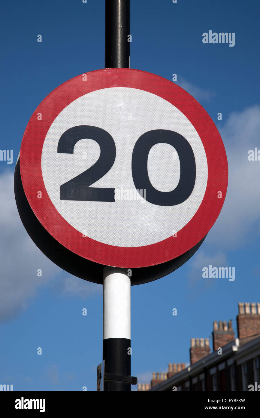 Twenty Speed Sign in Urban Setting Stock Photo - Alamy