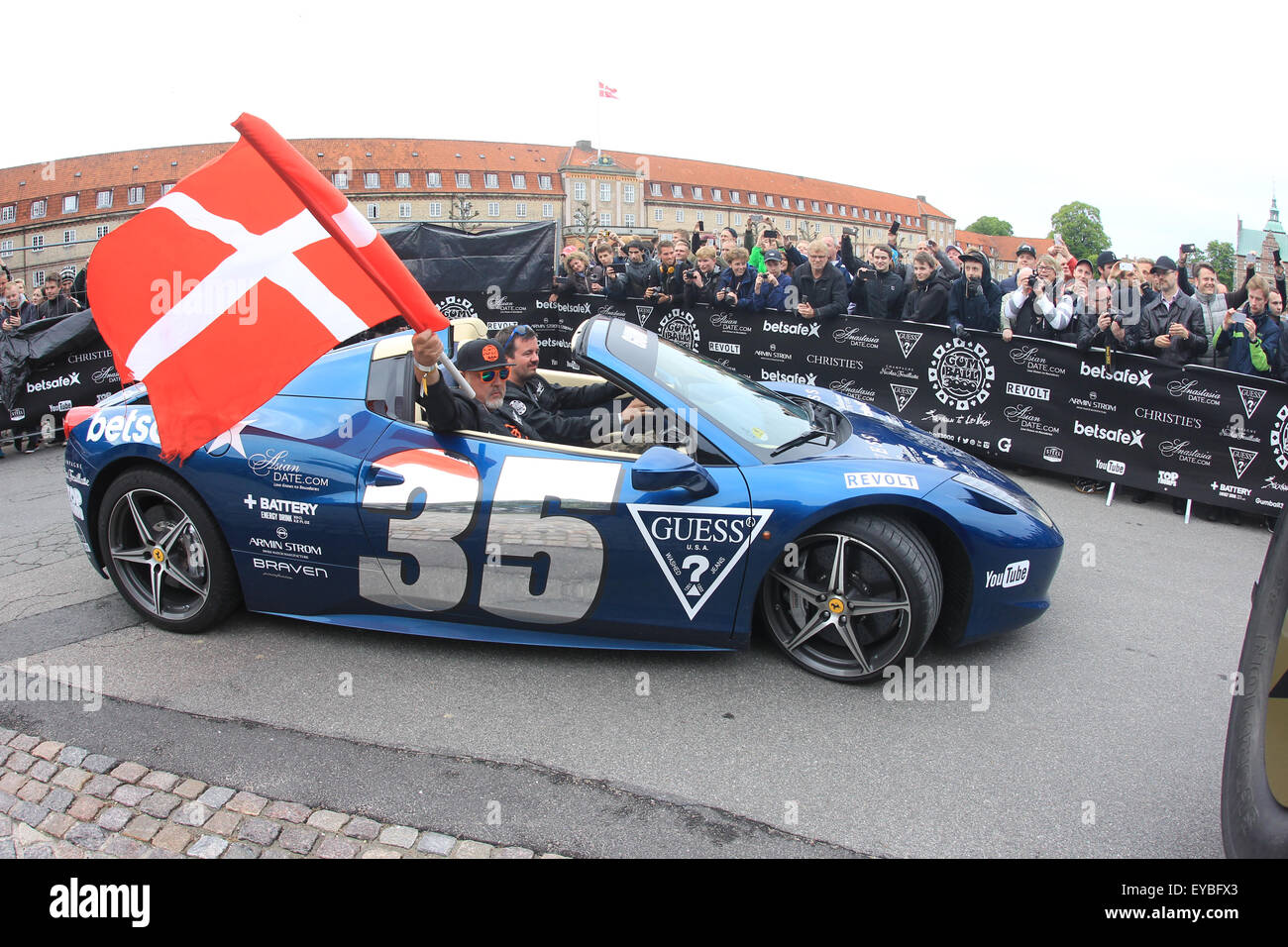 Drivers arrive in Copenhagen. Featuring: Atmosphere Where: Copenhagen ...