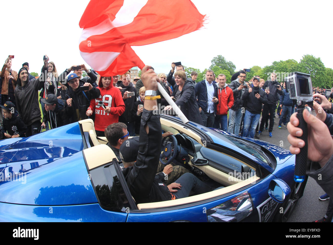 Drivers arrive in Copenhagen. Featuring: Atmosphere Where: Copenhagen ...
