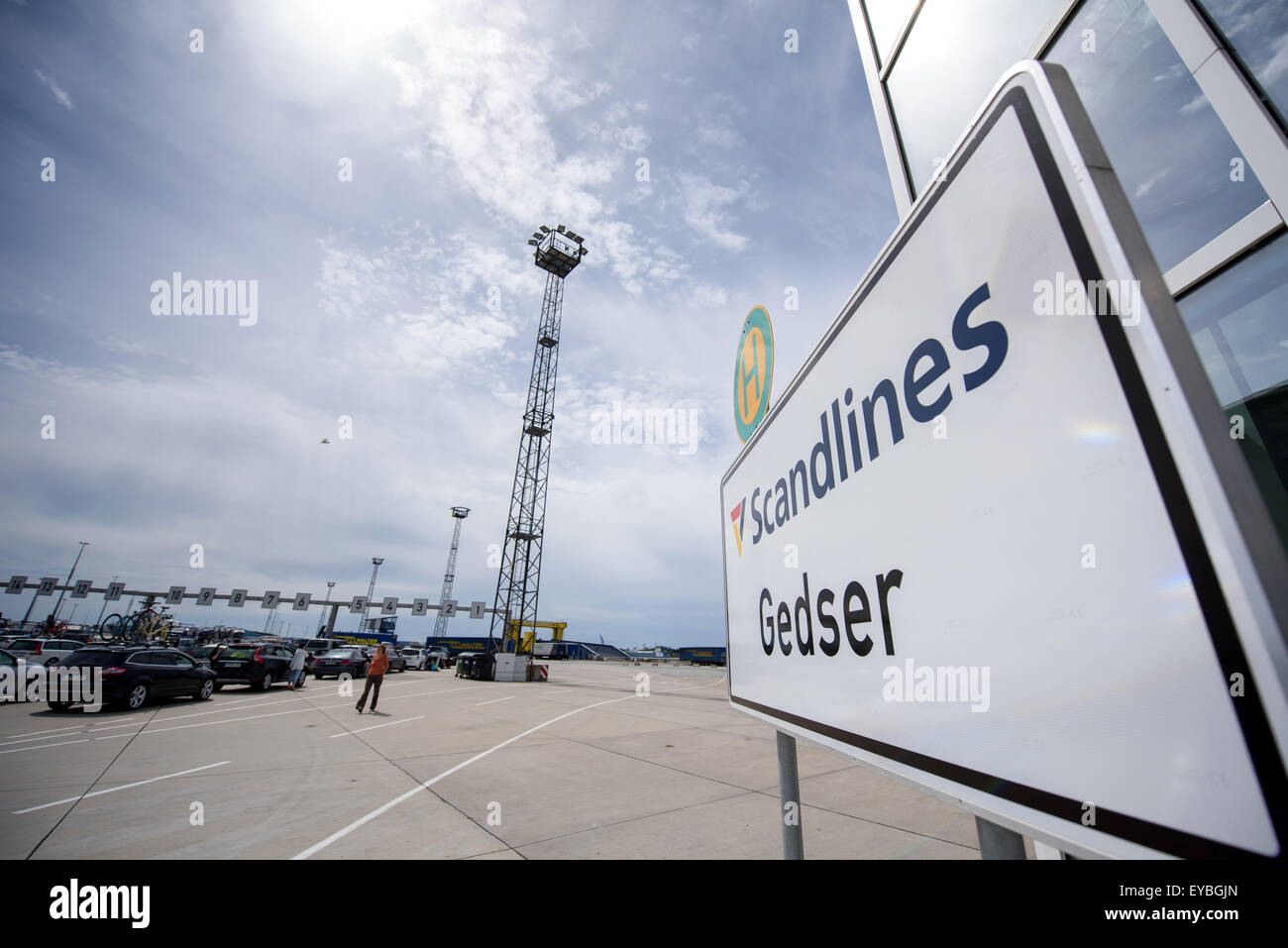 Passengers wait for the ferry Kronprinz Frederik (lit. Crown prince ...