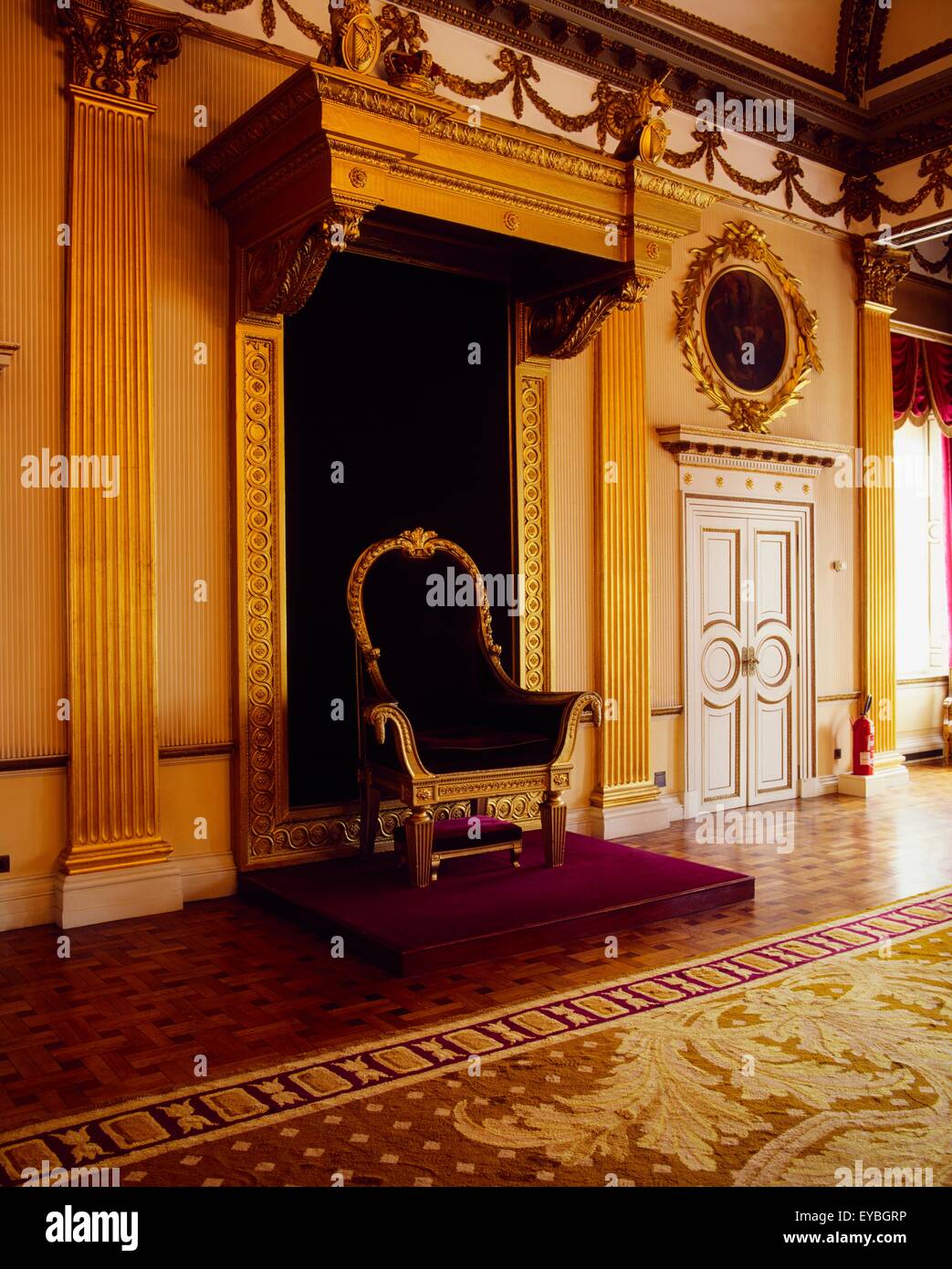 Dublin Castle, Dublin, Co Dublin, Ireland; The Throne Room Stock Photo ...